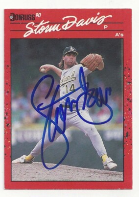 Storm Davis Oakland Athletics 1990 Donruss #479 Signed Card | eBay
