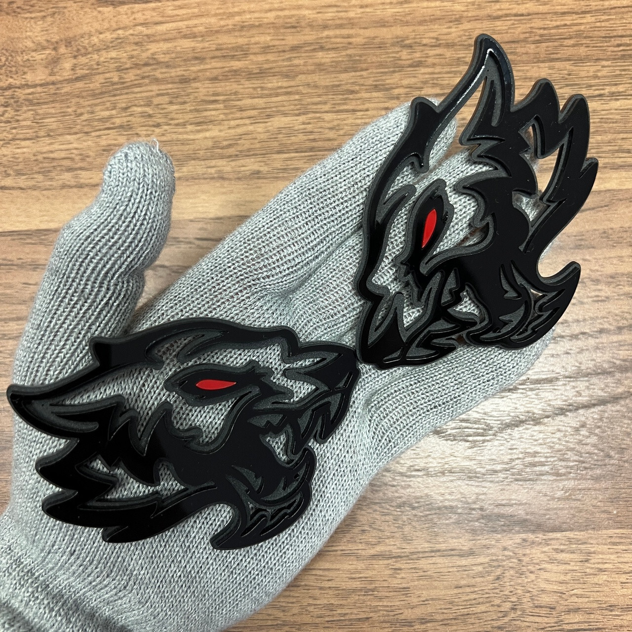 Coyote Wolf Badges Emblem Red Eye Premium | Black | Lower | Adhesive ...