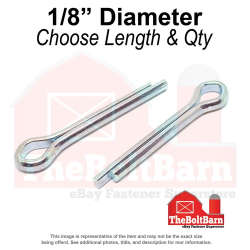 1/8" Steel Extended Prong Cotter Pin Zinc Clear (Choose Length ...