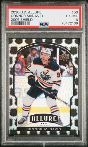 2020-21 Upper Deck Allure NHL Shield Connor McDavid #50 Shield PSA 6 EX ...