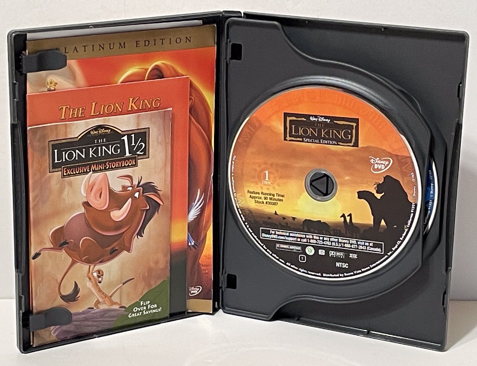 2003 The Lion King 2 Disc Special Platinum Edition DVD Booklets Plastic ...