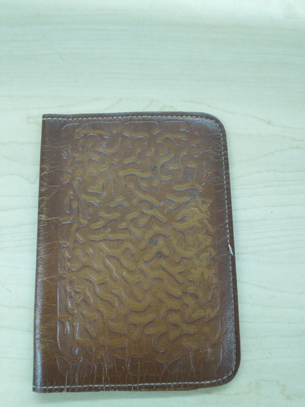 Vintage Tooled Leather Fold Wallet Card Keeper Ladies… - Gem