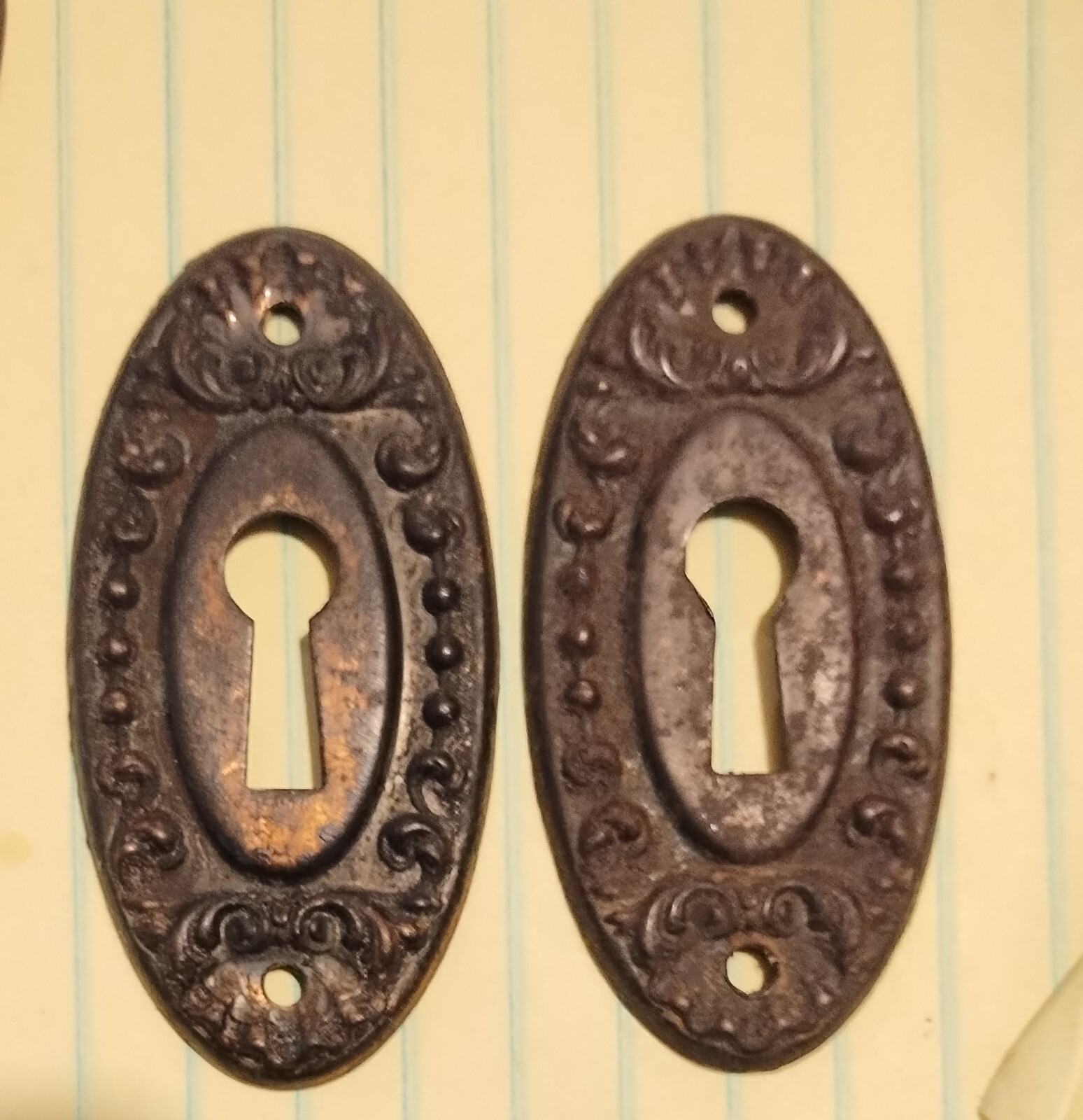 Large Beaded Antique Vtg Eastlake Victorian Keyhole Escutcheons 2-1/2 ...