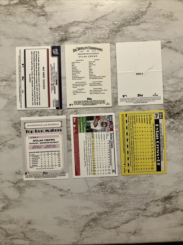 DYLAN CREWS 6 CARD RC LOT | 2025 Archives Stand Up, Update Holiday Foil ...
