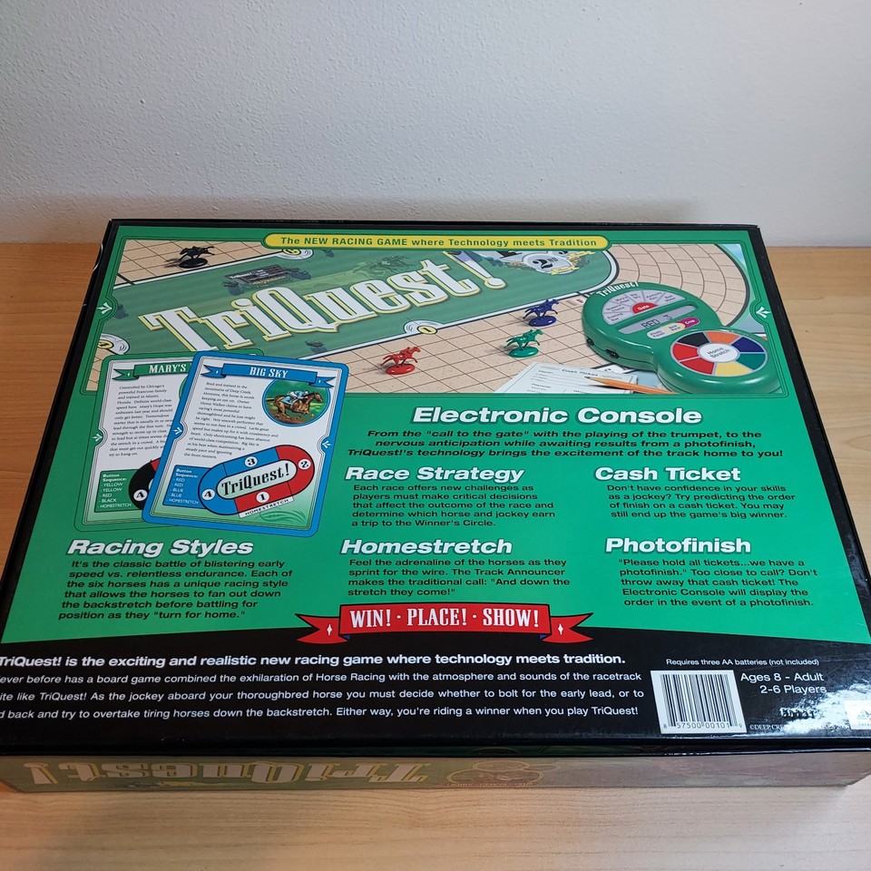 TriQuest! - The Horse Racing Board Game Win! Place! Show! Rare Hard to ...