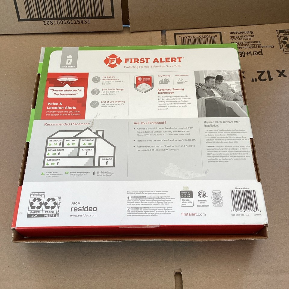 First Alert Voice & Location Alerts 2-in-1 Smoke & Carbon Monoxide ...