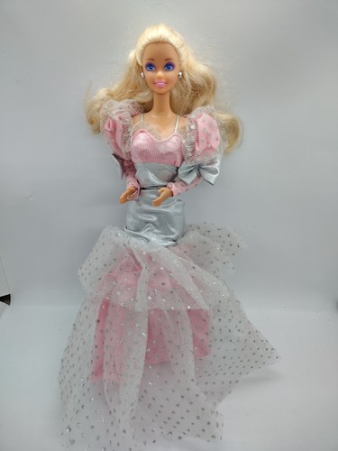 MATTEL Barbie 1990 vintage Evening Elegance pink ballgown dress #7057 ...