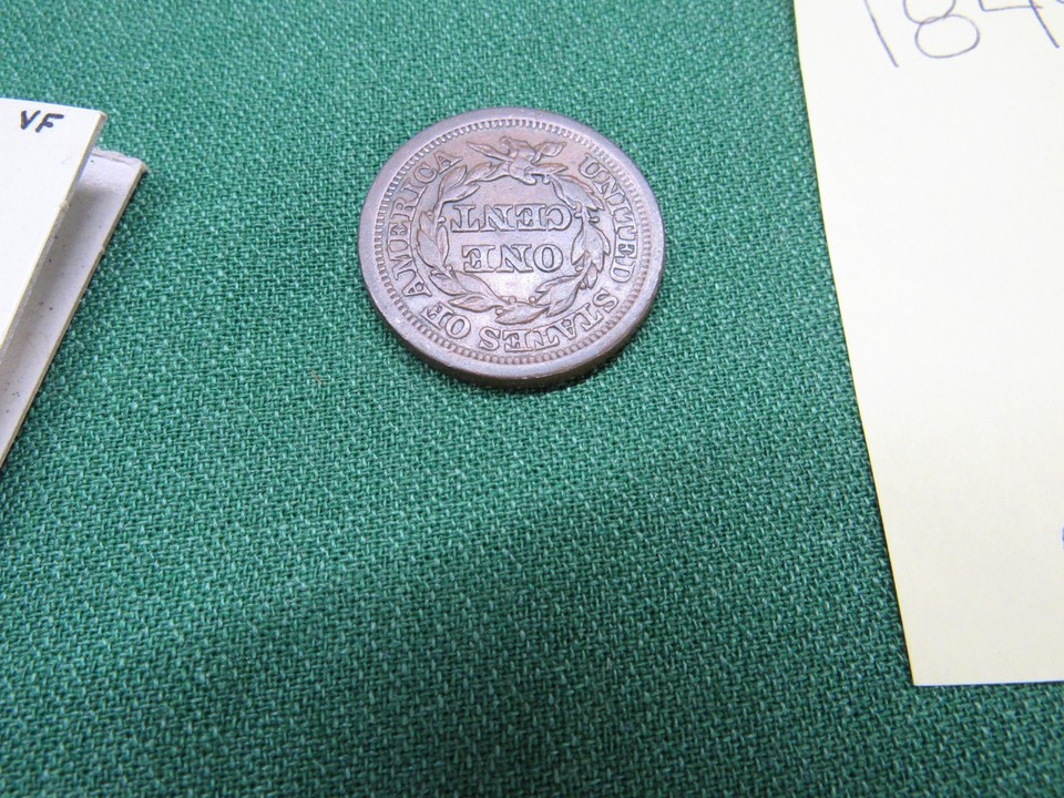 1849 large cent VF COIN GRADED BY A COIN DEALER NOT ME SO SELLING AS ...
