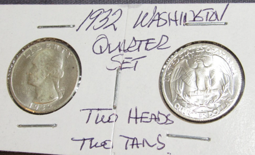 (2) 1932 Two Face WASHINGTON QUARTER Double Headed Double Tails Coins ...