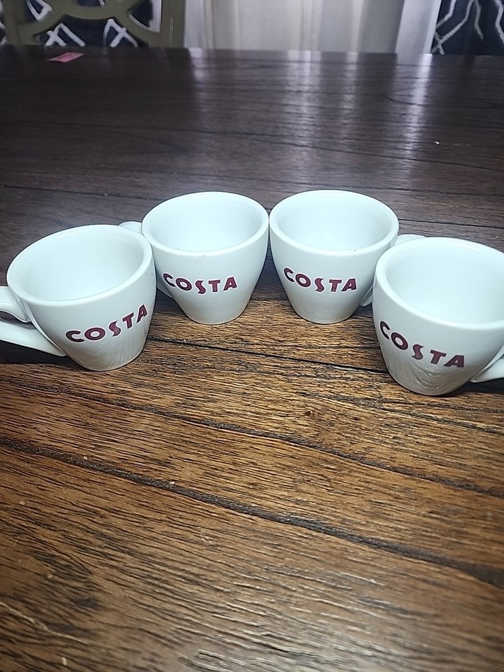 Costa Coffee Espresso Cups BS4034 Set of 4 Cups New No Box Never Used ...