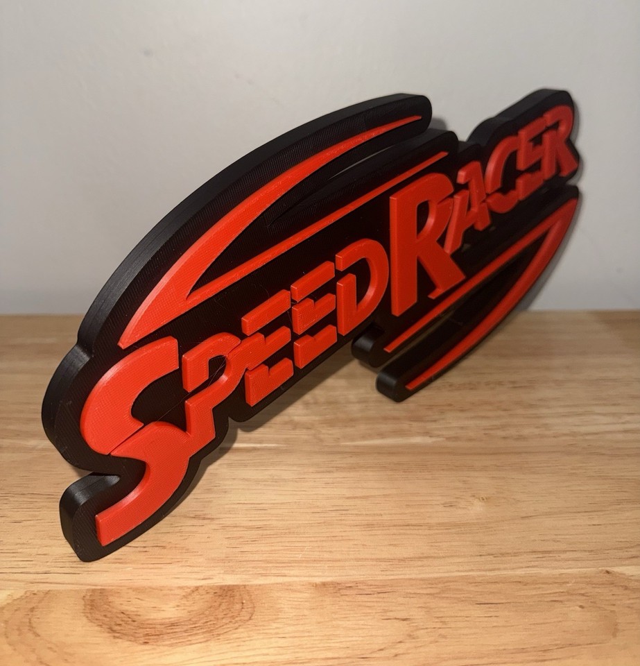 Speed Racer 3D Sign Logo Shelf Fan Art Wall Display Racing Cartoons ...