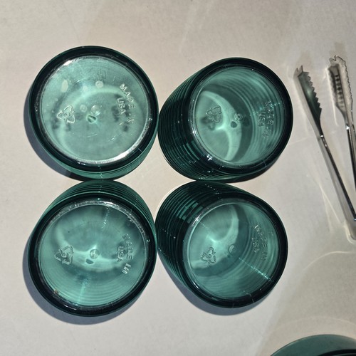 Vintage 1986 Majestic Teal Beehive Ice Bucket set cup tong Acrylic ...