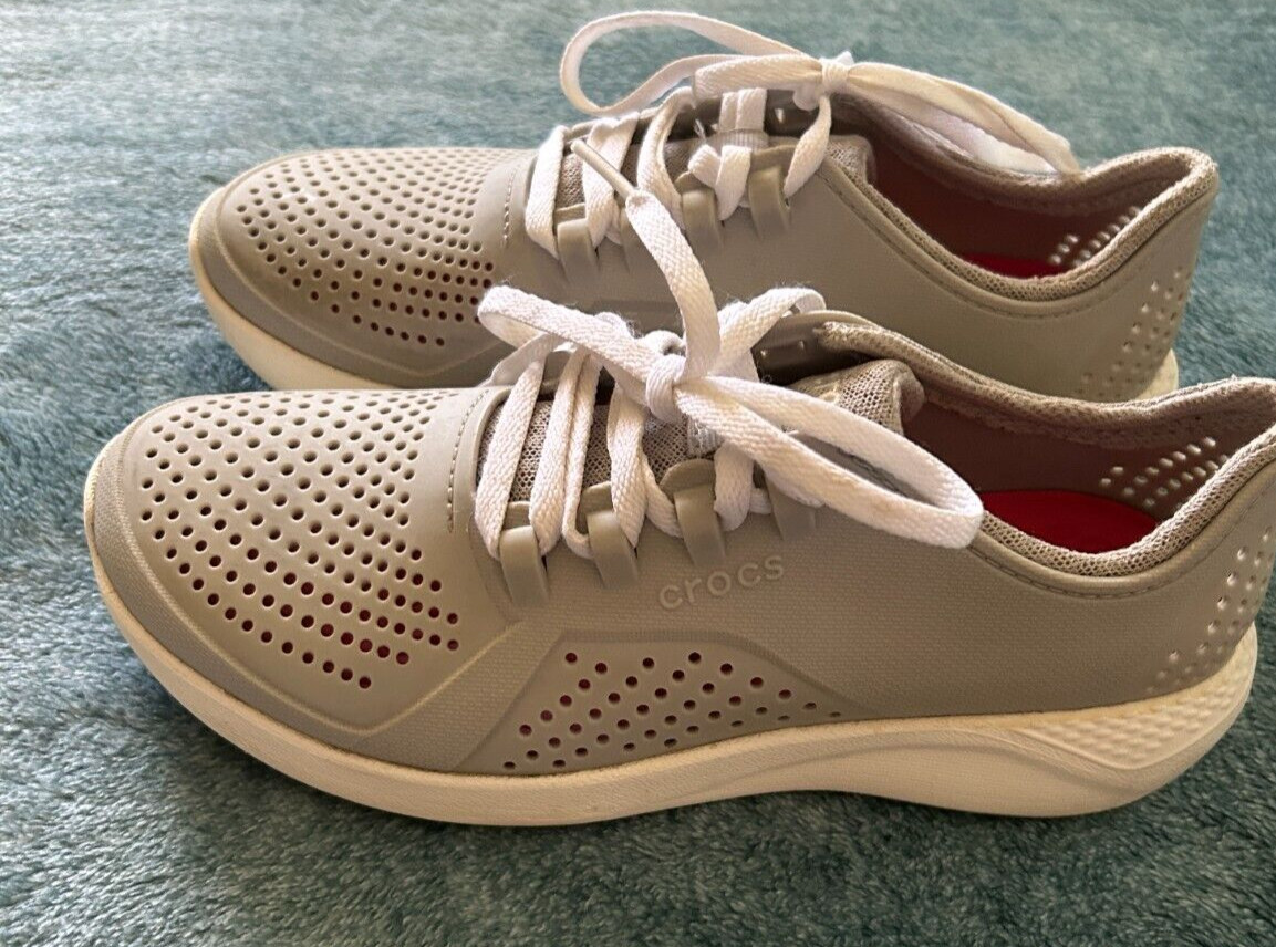 Crocs Gray Literide Pacer Hybrid Sneakers Shoes Women… - Gem