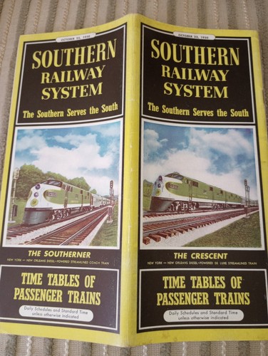 Vintage Southern Railway Time Table Oct 22, 1950 | eBay