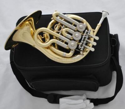 Sale Top Brand New Gold Piccolo MiNi French Horn Bb Key Engraving Bell ...