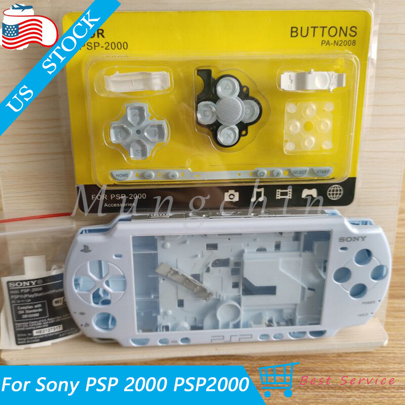 For Sony PSP 2000 PSP2000 Full Housing Shell Case Cover w/Buttons Screw ...