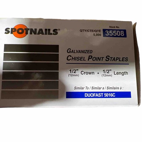 spotnails 35508 50 staples 1/2" Crown, 1/2" Leg Gala.5000 pcs / box . | eBay