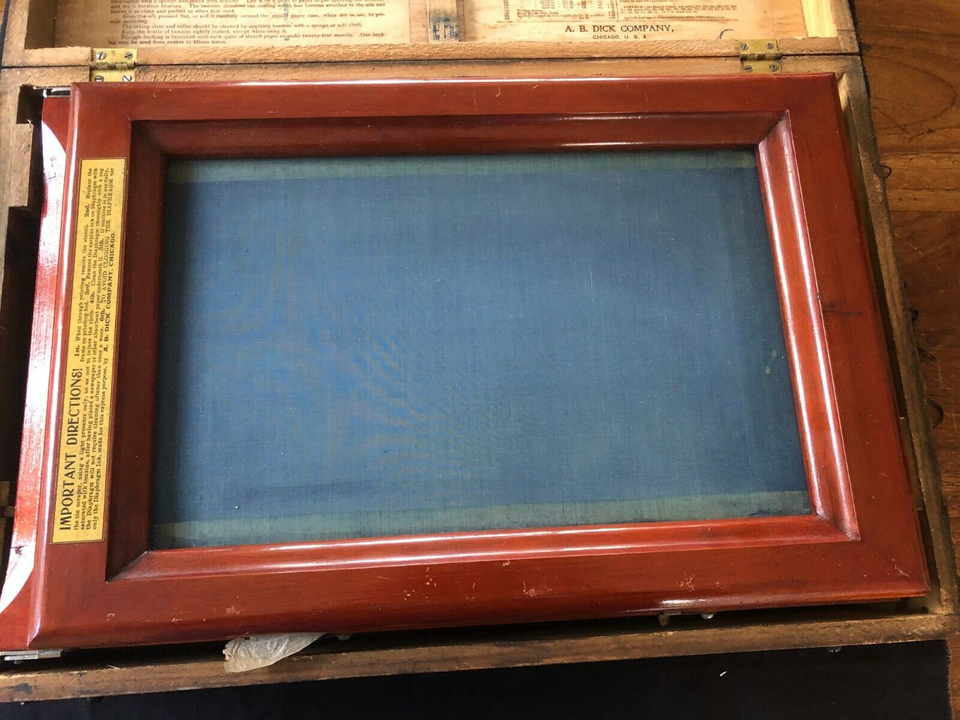 RARE ANTIQUE 1890 Thomas Edison Mimeograph Wooden Box and Contents A B ...