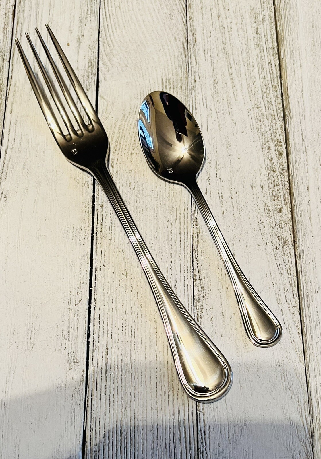 FORTESSA 18/10 Stainless Flatware FILET 1 Dinner Fork, 1 Teaspoon ...