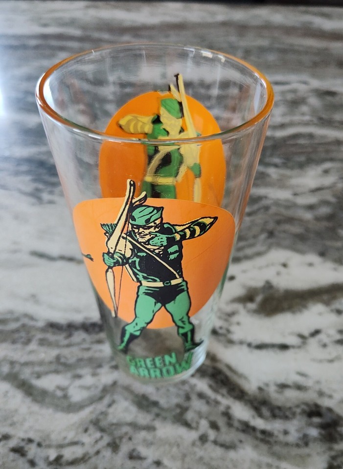 Vintage 1976 GREEN ARROW Glass DC Comics Pepsi Super Series - RARE! | eBay