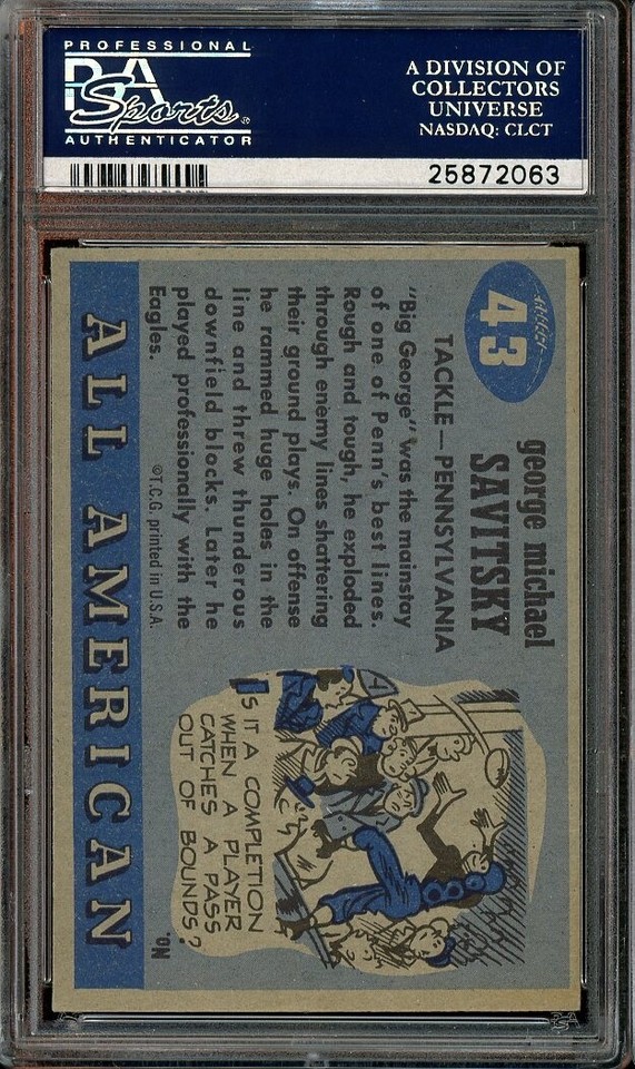 1955 Topps All-American #43 George Savitsky PSA 7 | eBay