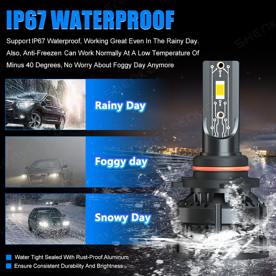 For Mack Granite GU713 9005 9006 LED Headlight Combo Bulbs 6000K High ...