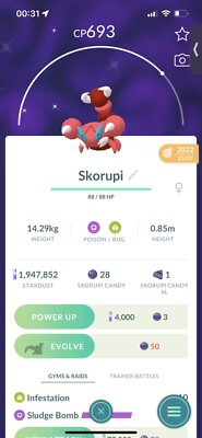 Pokemon Go Shiny Skorupi | eBay UK