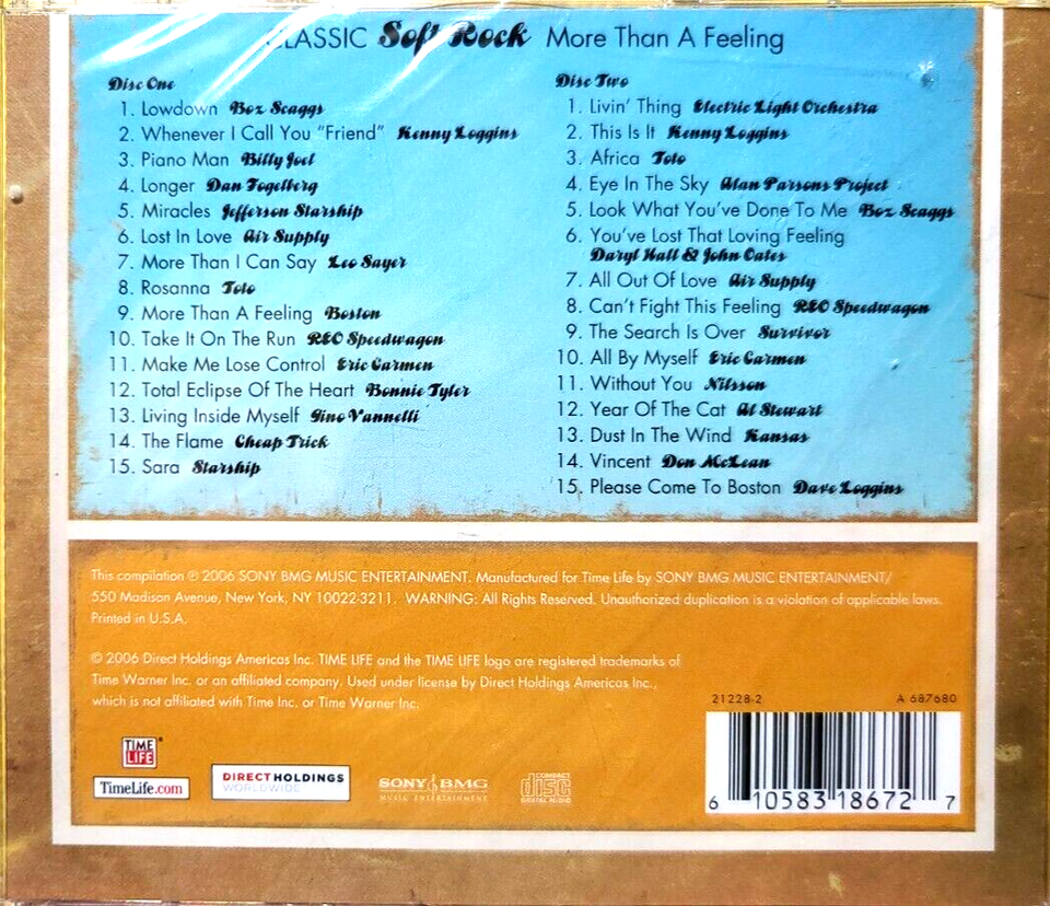Time Life Classic Soft Rock More Than a Feeling CD BRAND NEW / FACTORY ...
