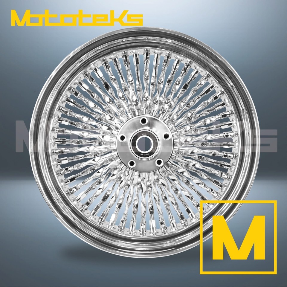 18" 18X3.5 CALI FAT SPOKE WHEEL 52 STAINLESS FOR HARLEY SOFTAIL REAR ...