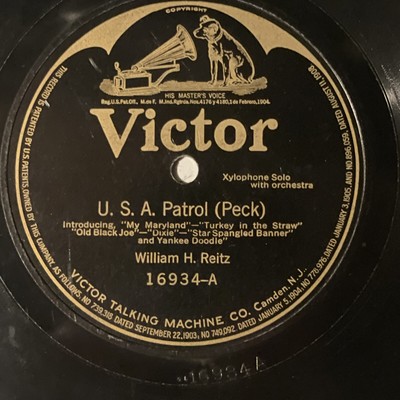 10" 78 RPM-William H. Reitz-U.S.A.Patrol (Peck)/Fred Van Eps-Rag ...