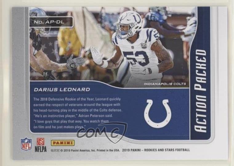 2019 Panini Rookies & Stars Action Packed Shaquille Leonard Darius #AP ...