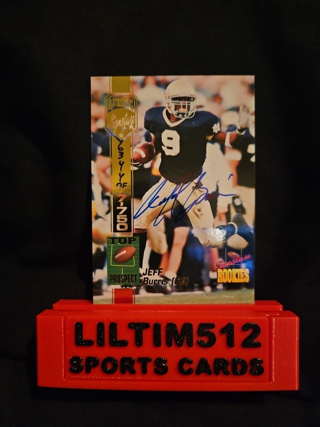1994 Signature Rookies - Jeff Burris #13 Authentic Signatures /7750 (AU ...
