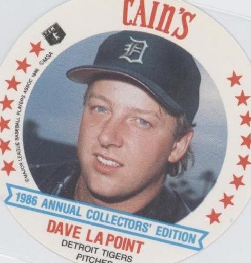 1986 Cain's Snack Time Detroit Tigers Discs - Dave LaPoint #5 for sale ...