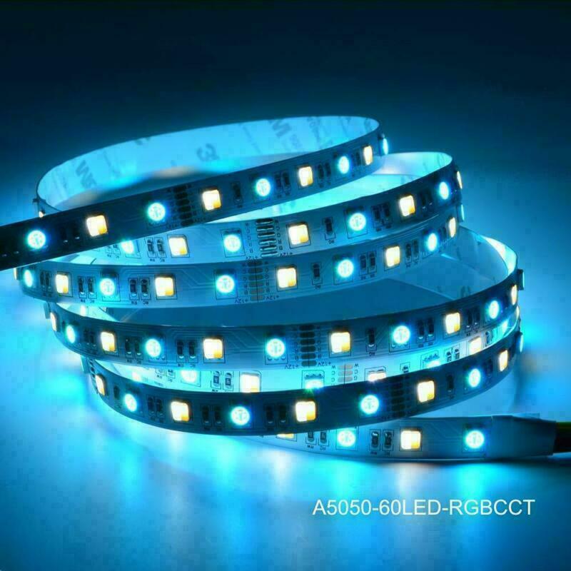 SMD 5050 RGB CCT LED Strip Waterproof DC 12V 24V CCT RGBW/WW string ...