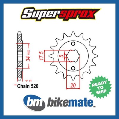 Sprocket Front 520-15T for HONDA CTX 200 Bushlander 2012 2013 2014 2015 ...