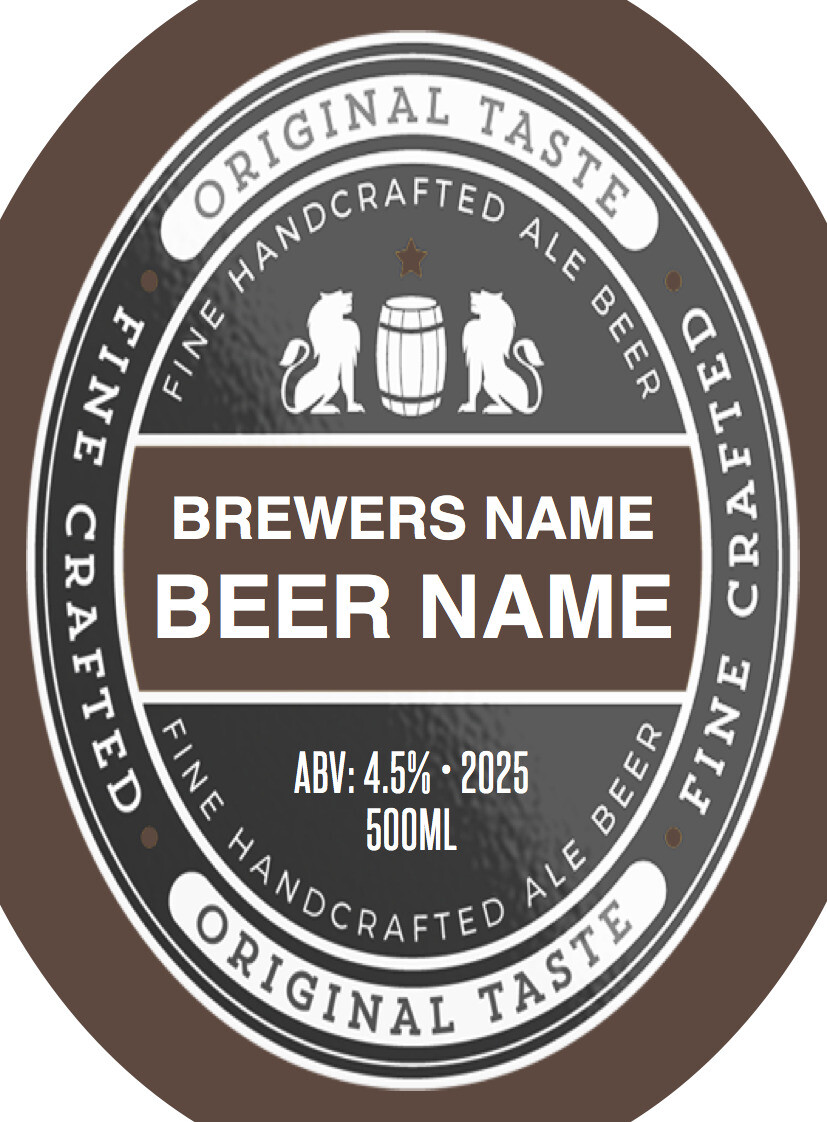 Downsville PERSONALISED HOMEBREW HOME BREW BOTTLE LAGER CIDER STICKY ...