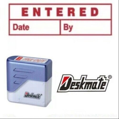 { ENTERED} Rubber Stamp Red Pre-Inked Self-Inking Office Stamp Office ...