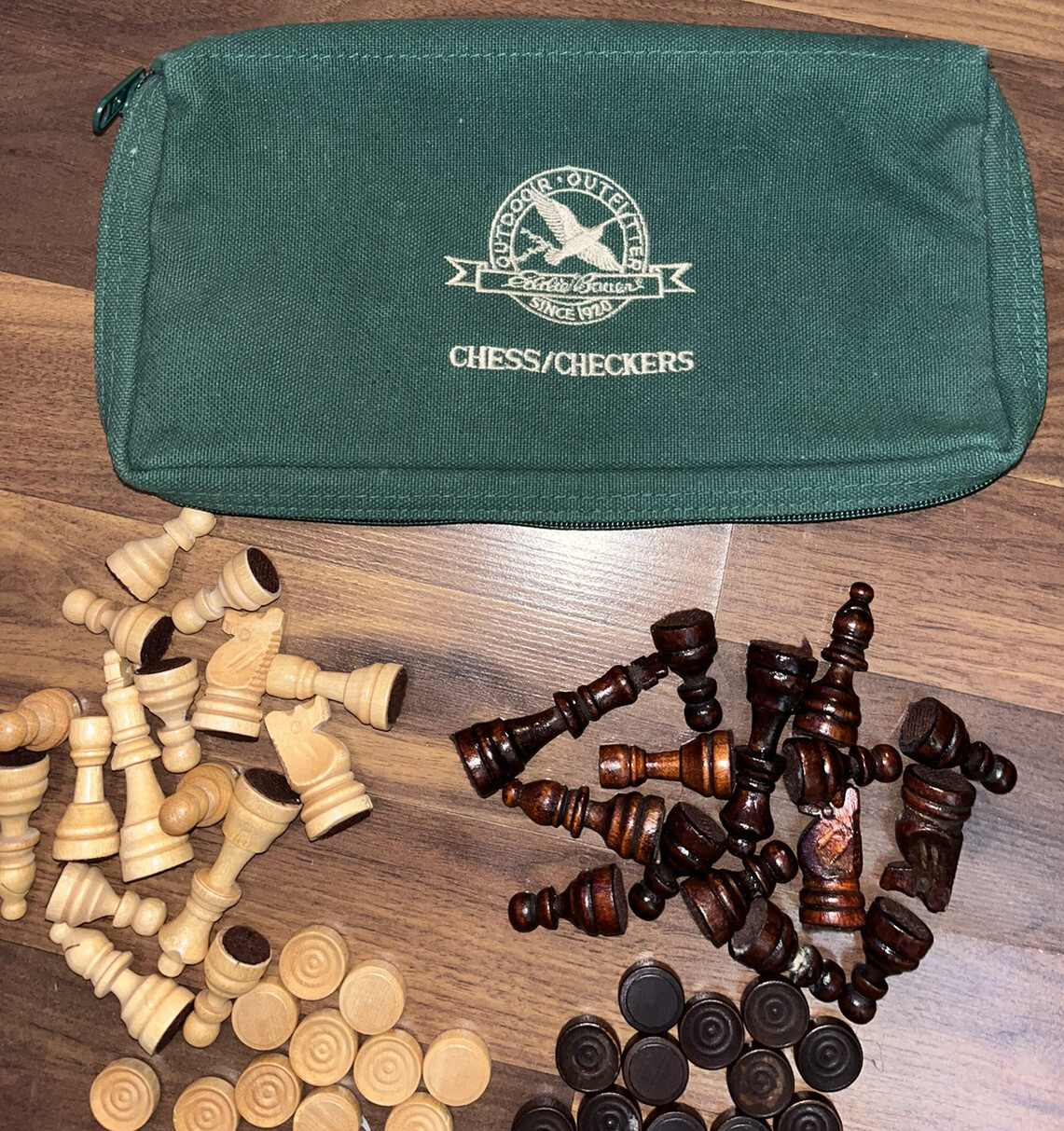 Rare Vintage Eddie Bauer Chess / Checkers Travel Set *Incomplete *** | eBay