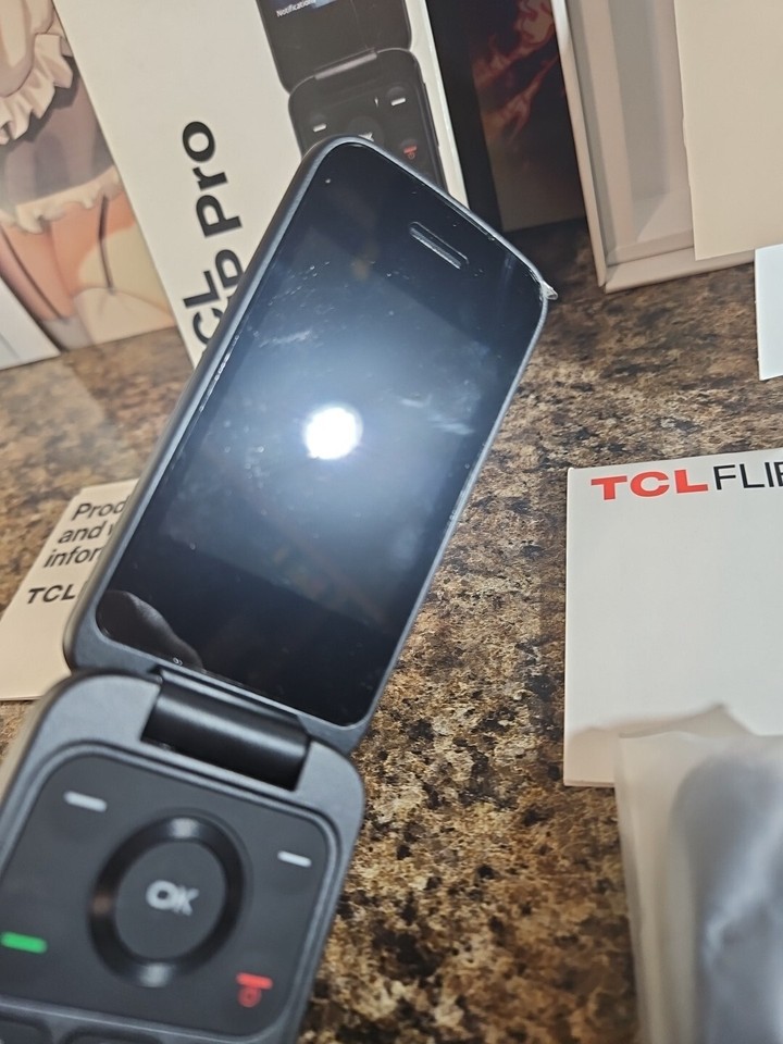 TCL 4056V FLIP Pro Basic Flip Phone - 4GB Slate Gray Verizon No Sim ...