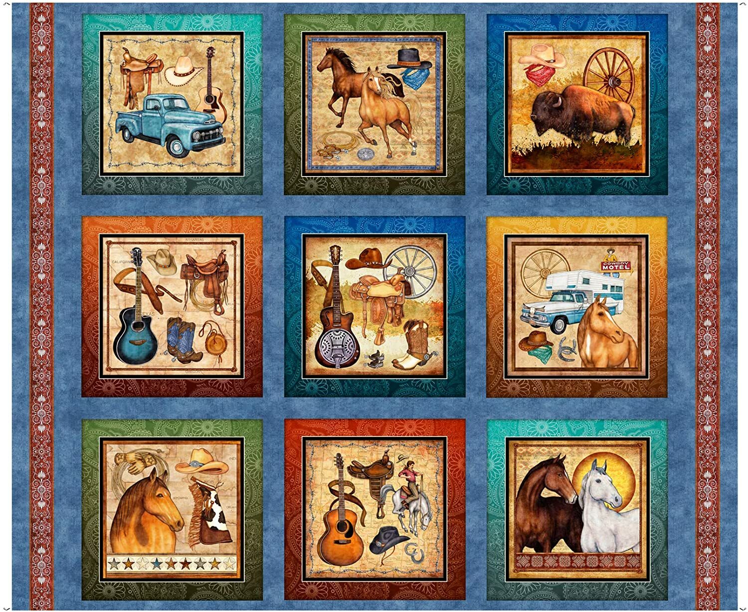 3 Yards Digital Cotton Fabric - QT Fabrics Dan Morris Lil Bit Country ...