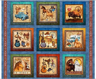 3 Yards Digital Cotton Fabric - QT Fabrics Dan Morris Lil Bit Country ...