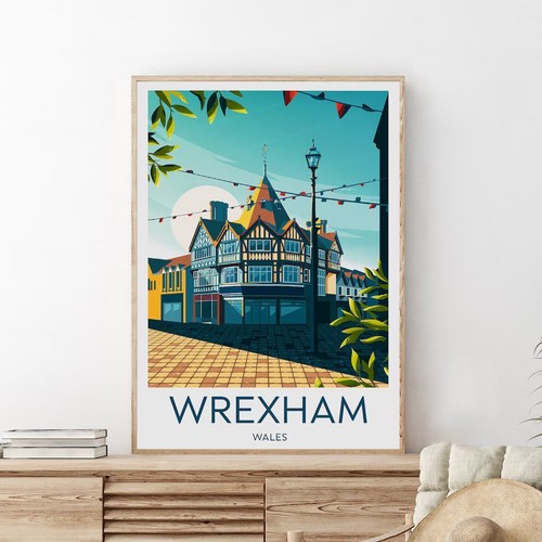 Wales, Wrexham Traditional Travel poster Choose your Size | eBay