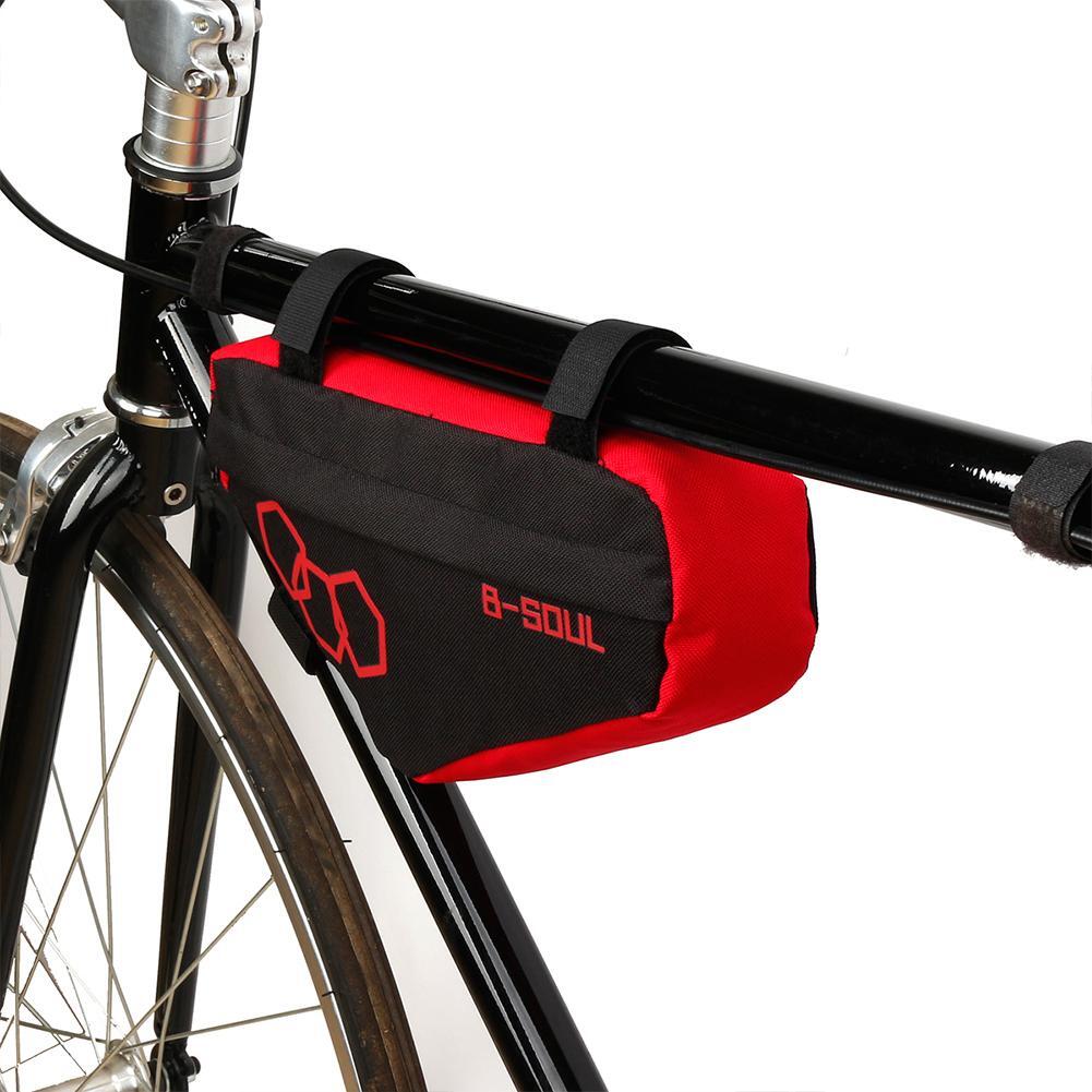 Waterproof Bike Triangle Bicycle Frame Front Tube Bags (Black Red) | eBay