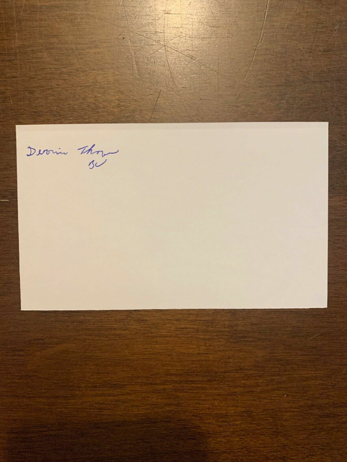 DERRIUS THOMPSON - BAYLOR FOOTBALL - AUTHENTIC AUTOGRAPH SIGNED INDEX ...