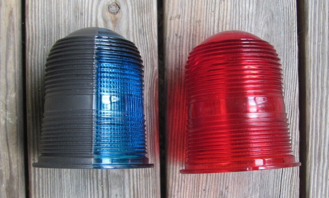 2 Kopp Glass Airport Runway Taxiway Light lens Red Cyan / Black (AA) | eBay