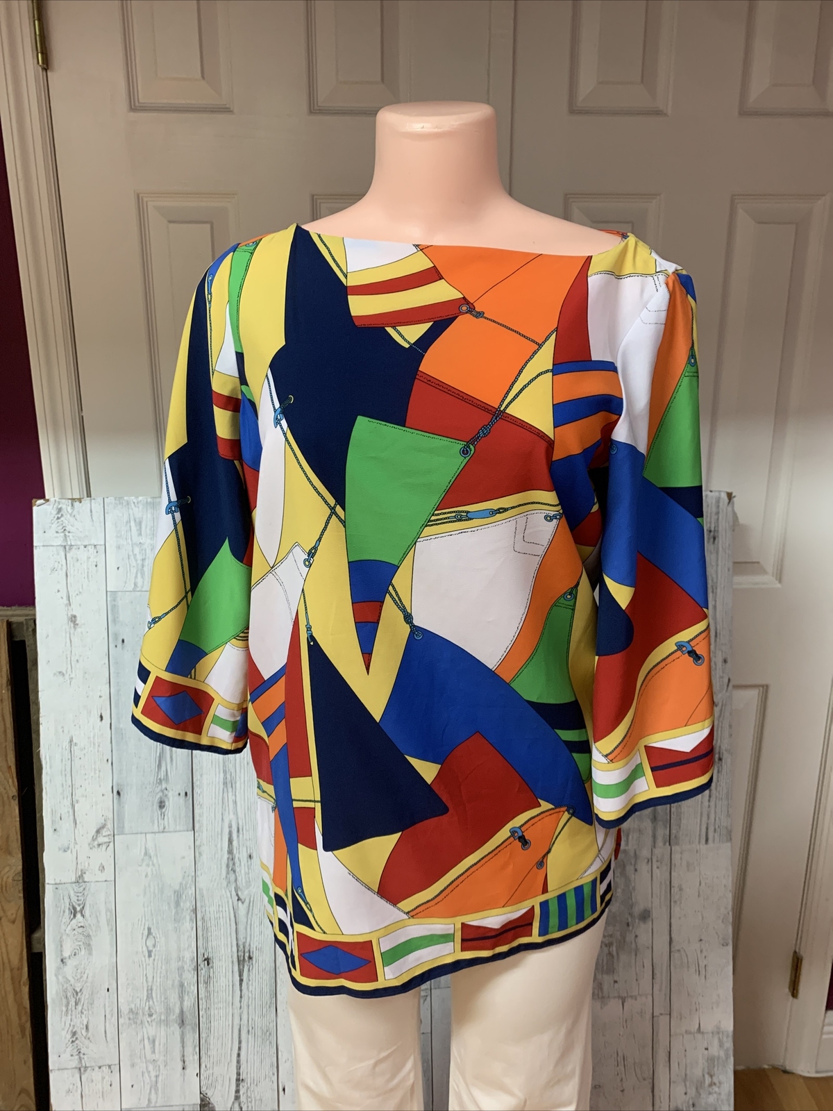 Lauren Ralph Lauren Batik Style Tunic Small Multicolor - Gem