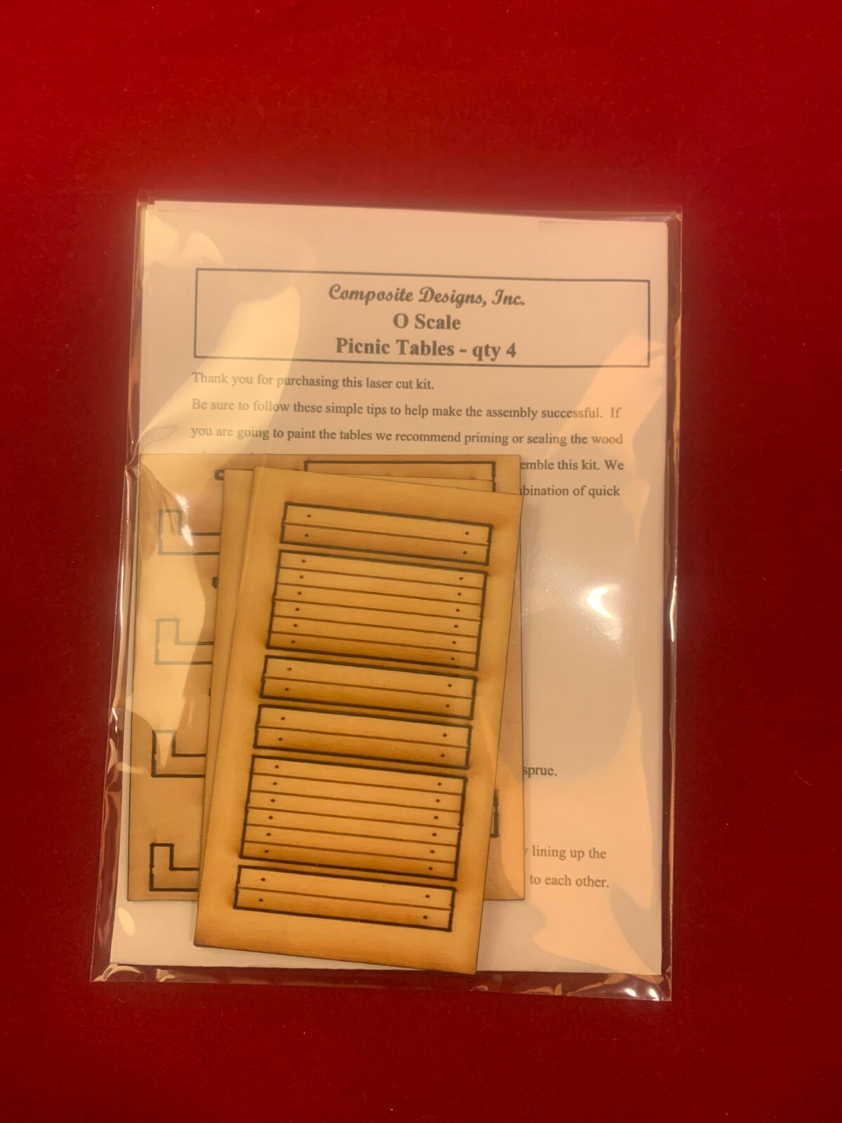 O Scale Laser Cut Picnic Table with simulated fasteners | eBay