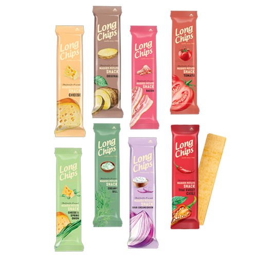 Lot of Flat Potato Chips Long Chips different flavor 8 pack of 75g/2 ...