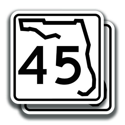FLORIDA STATE ROAD 45 DECAL 2 Stickers Highway Sign Bogo Road Route Car ...