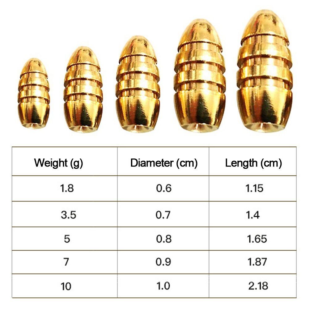 Weight Line Sinkers Brass Sinker Copper Fishing Lead fall Hook ...